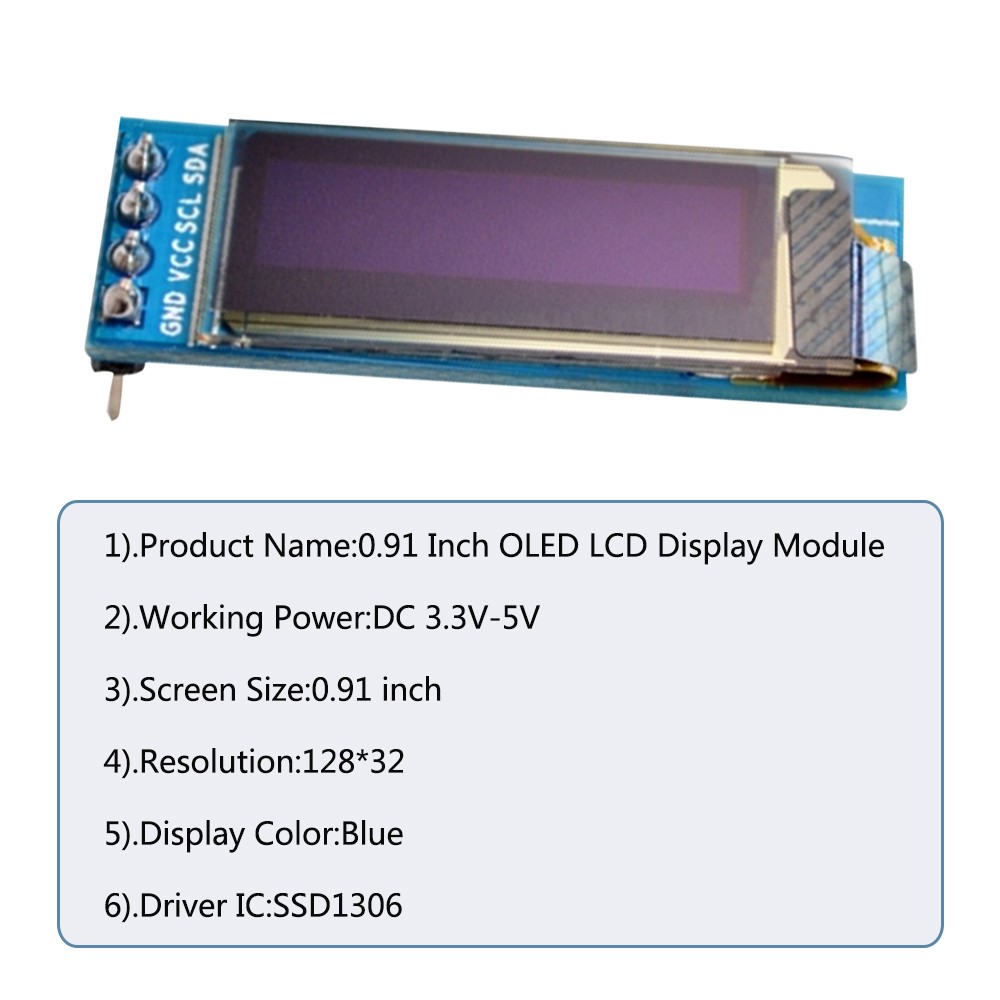 0.91" OLED LCD Screen Module - Pack of 5